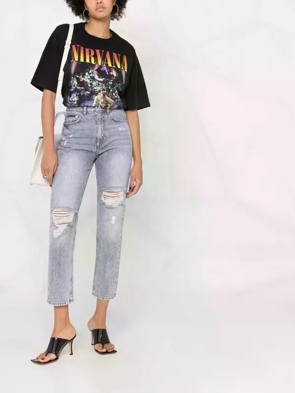 Philipp Plein Ripped Cropped Jeans
