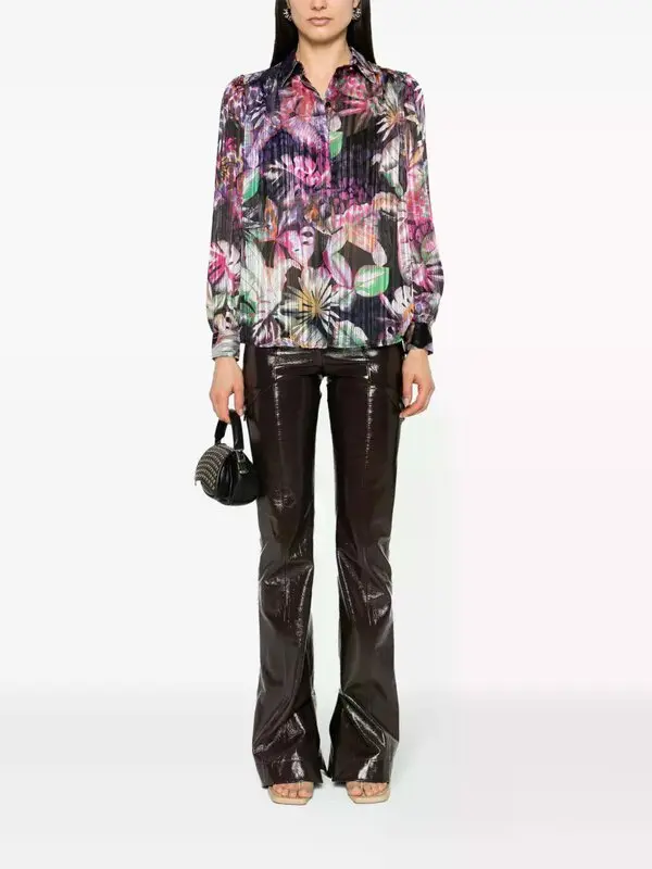 Just Cavalli Foliage-print Metallic Shirt