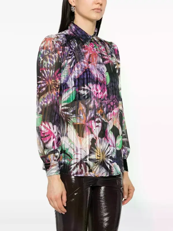Just Cavalli Foliage-print Metallic Shirt