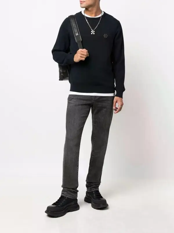 Philipp Plein Logo-patch Crew Neck Jumper