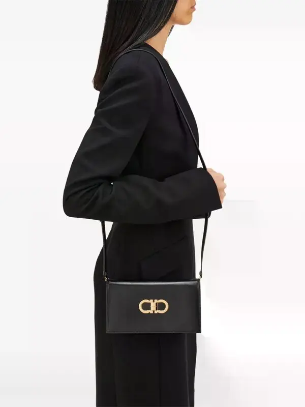 FERRAGAMO Double Gancini Leather Mini Bag