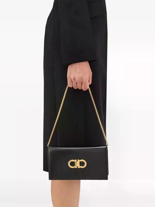 FERRAGAMO Double Gancini Leather Mini Bag