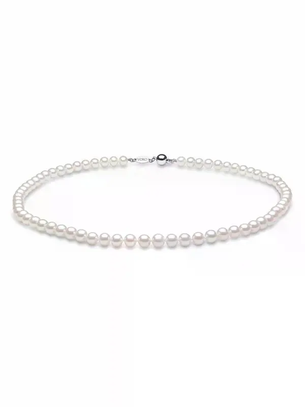 Yoko London 18kt White Gold 6mm Freshwater Pearl Necklace - Silver