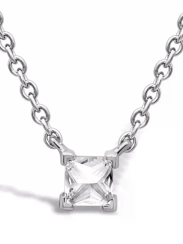 PRAGNELL 18kt White Gold Rockchic Diamond Solitaire Necklace - Silver