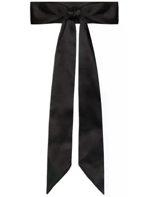 Dolce & Gabbana Bow-embellished Silk Belt - Black