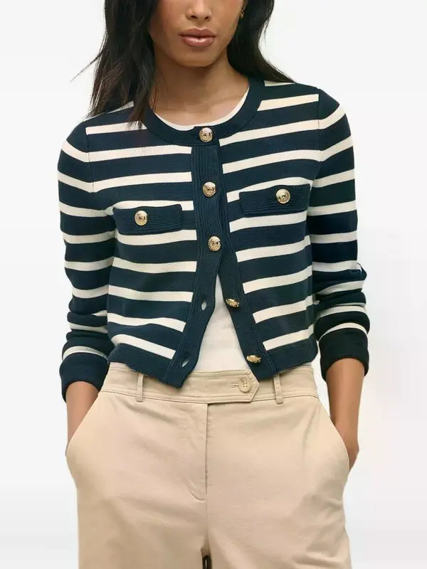 Brooks Brothers Striped Button-front Cardigan
