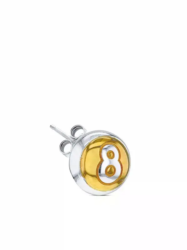 TRUE ROCKS Eight Ball Stud Earring - Silver