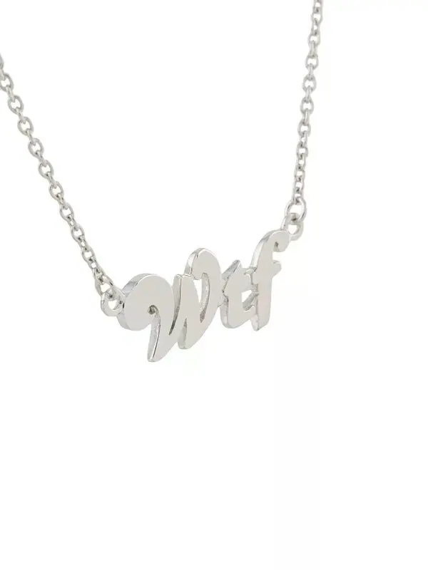 TRUE ROCKS Wtf Pendant Necklace - Silver