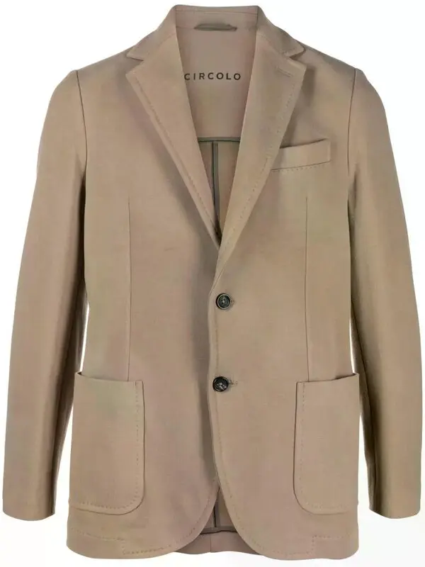 CIRCOLO 1901 Single-breasted Cotton-blend Jersey Blazer - Neutrals