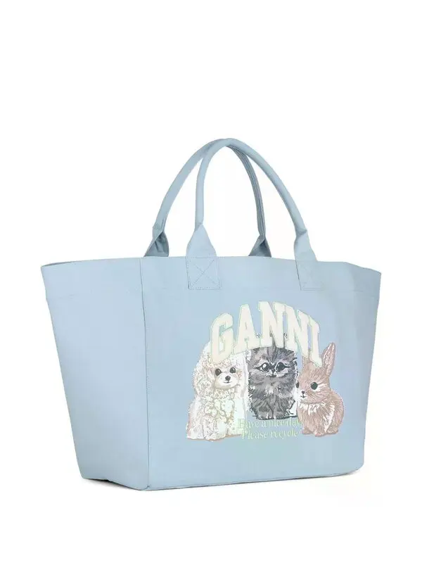 GANNI Recycled-cotton Tote Bag