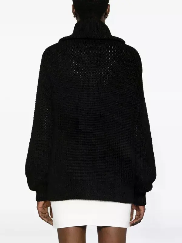 Prada Enamel-triangle Zip-up Cardigan