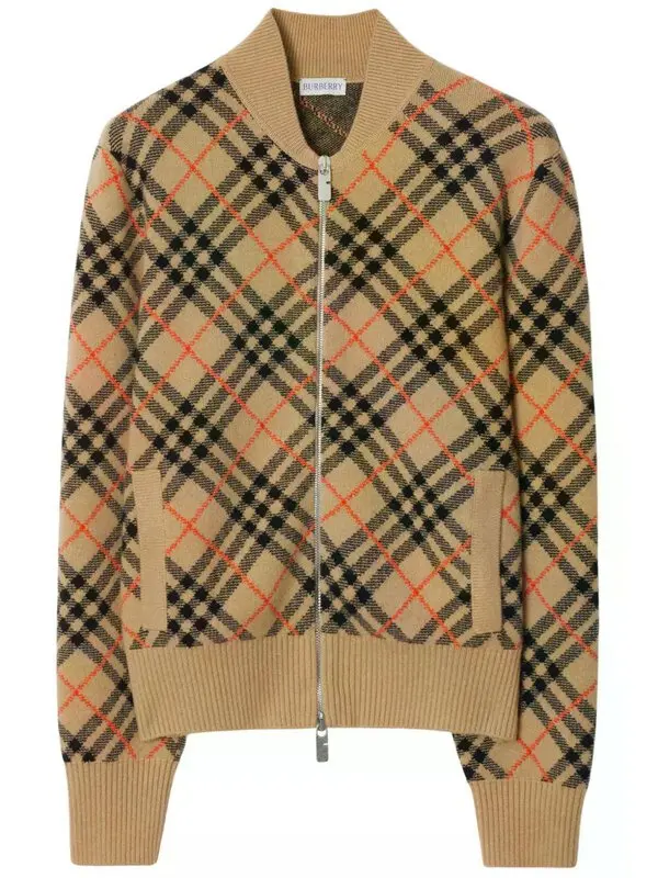 Burberry Cashmere Checkered Cardigan