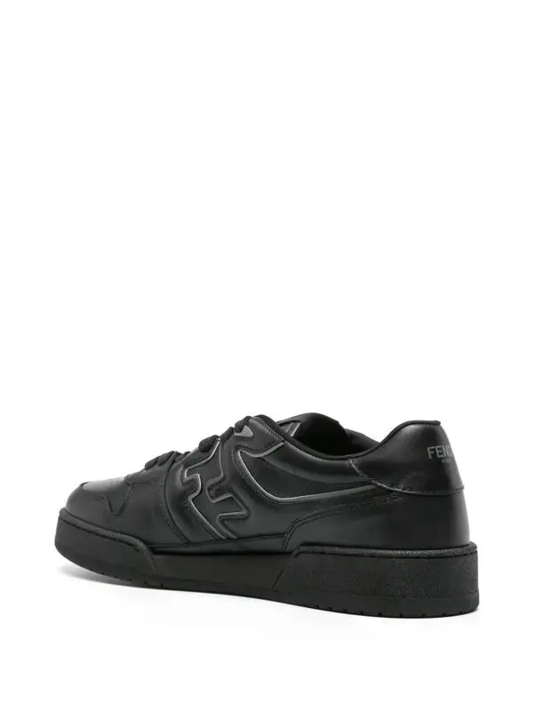 Fendi Match Leather Sneakers - Black
