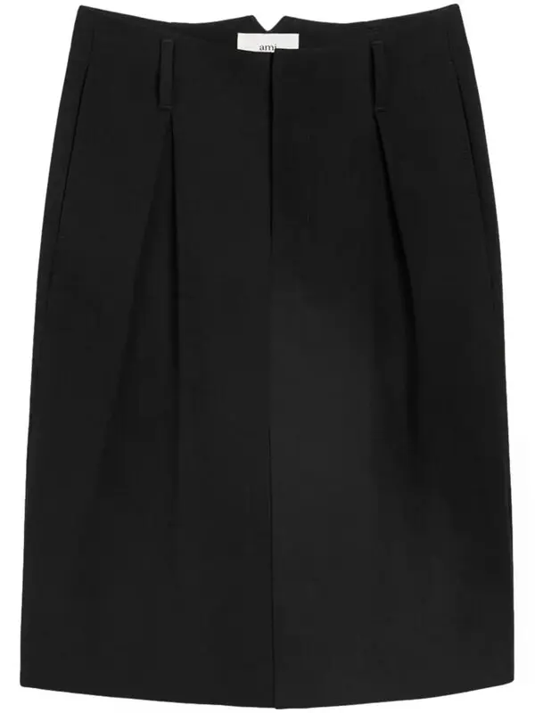 AMI Paris Pleated Tailored Skirt