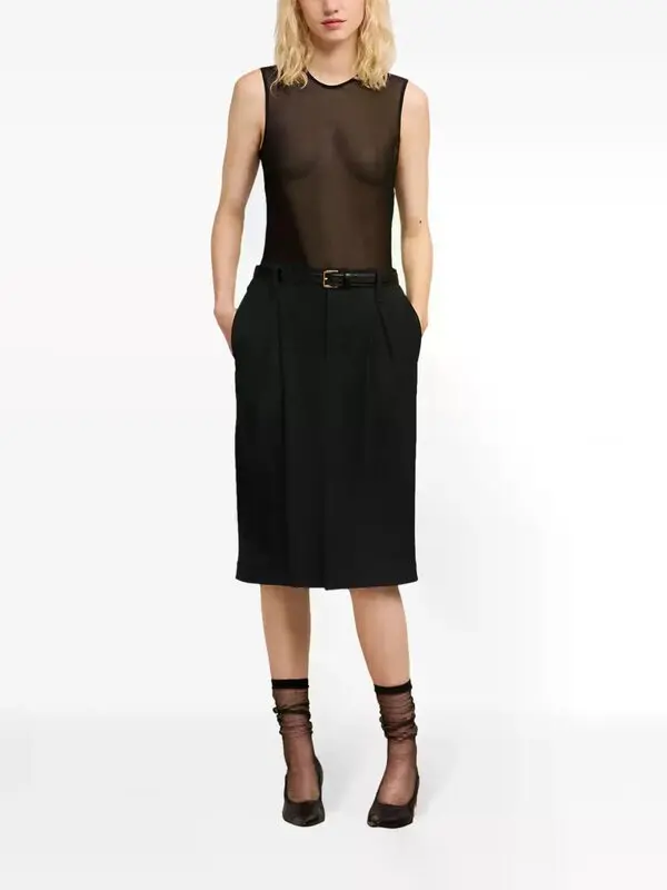 AMI Paris Pleated Tailored Skirt