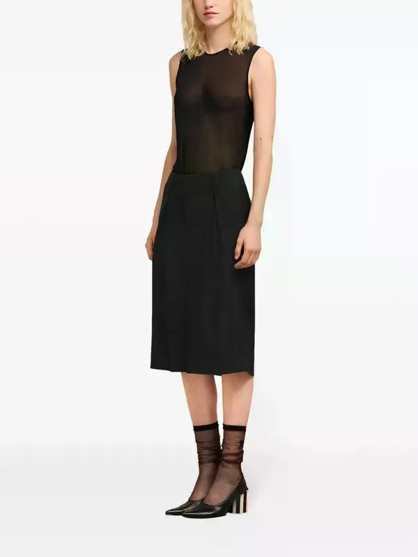 AMI Paris Pleated Tailored Skirt