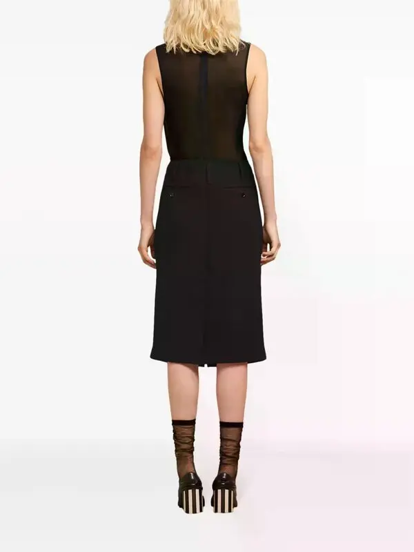 AMI Paris Pleated Tailored Skirt