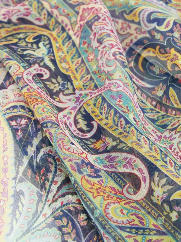 Etro Paisley-print Silk Scarf - Blue