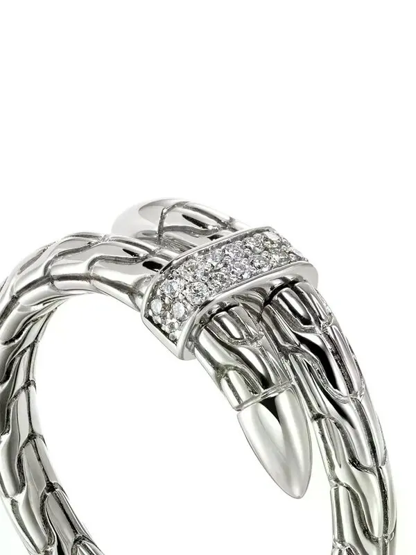John Hardy Sterling Diamond Spear Ring