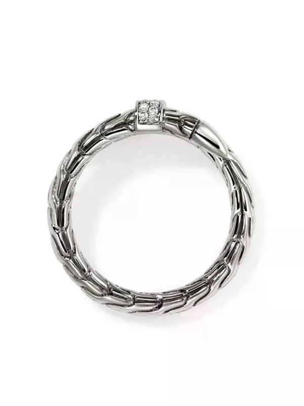 John Hardy Sterling Diamond Spear Ring