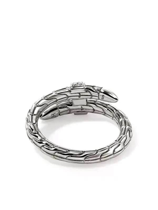 John Hardy Sterling Diamond Spear Ring