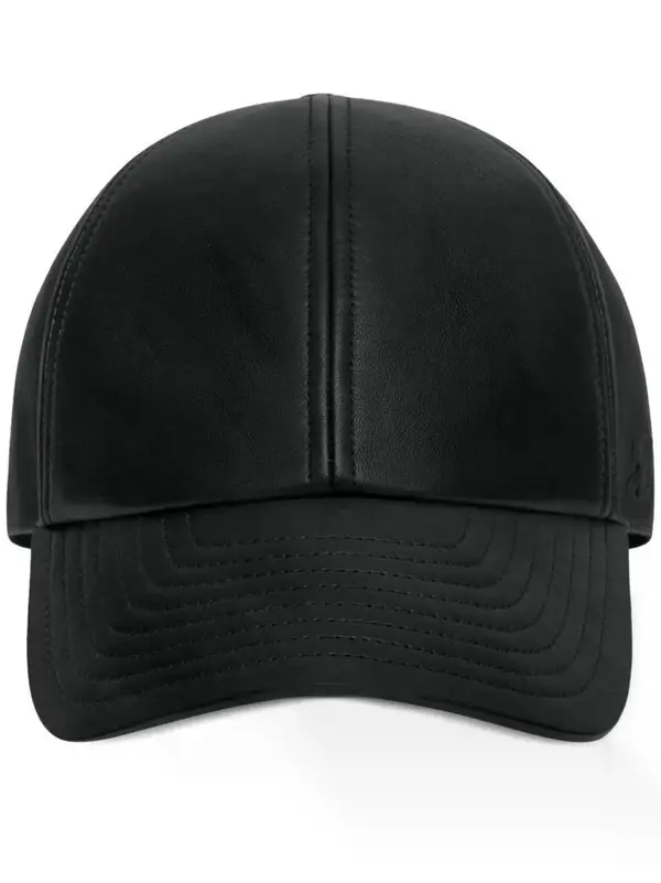 COURREGES Ac Leather Cap - Black