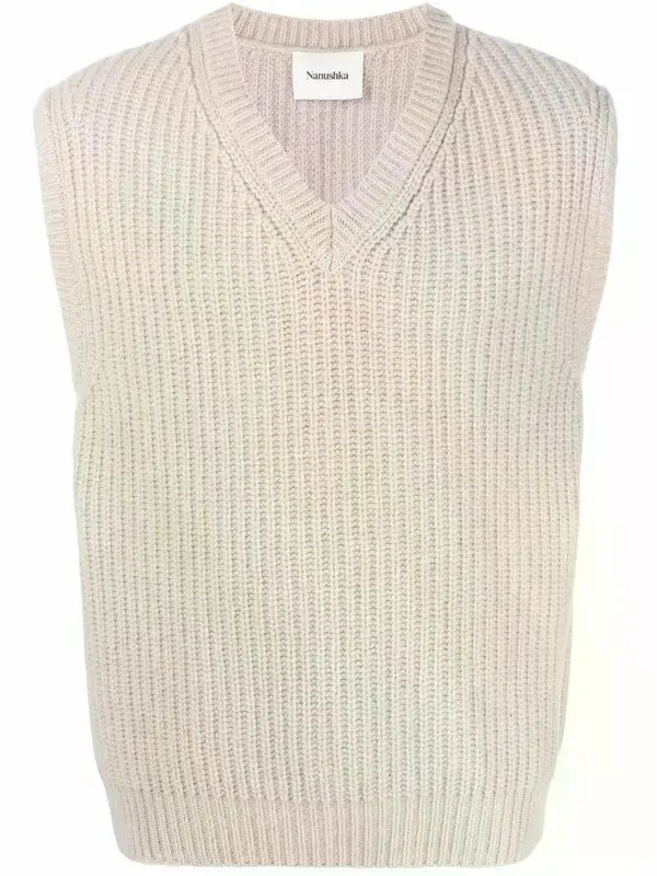 Nanushka Ribbed V-neck Sweater Vest