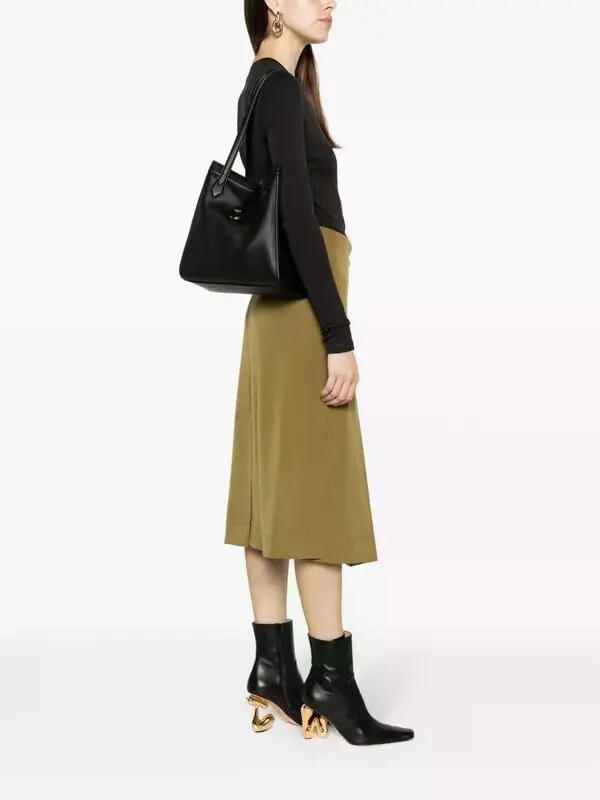 Fendi Origami Leather Shoulder Bag - Black