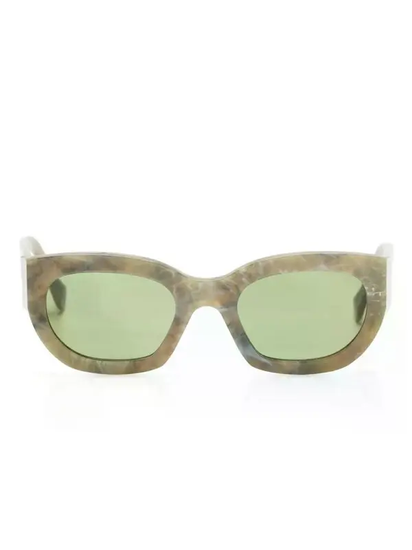 RETROSUPERFUTURE Logo-embossed Rectangle Sunglasses - Green
