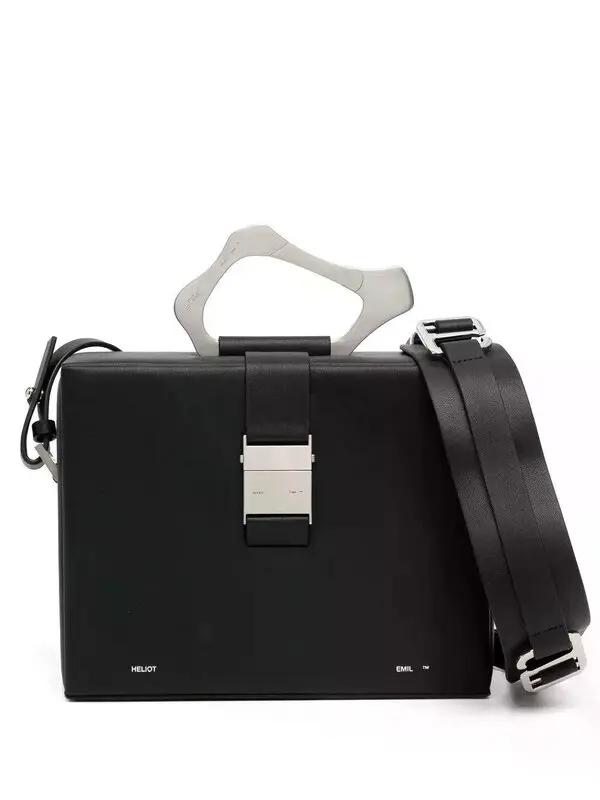HELIOT EMIL Box Leather Shoulder Bag - Black