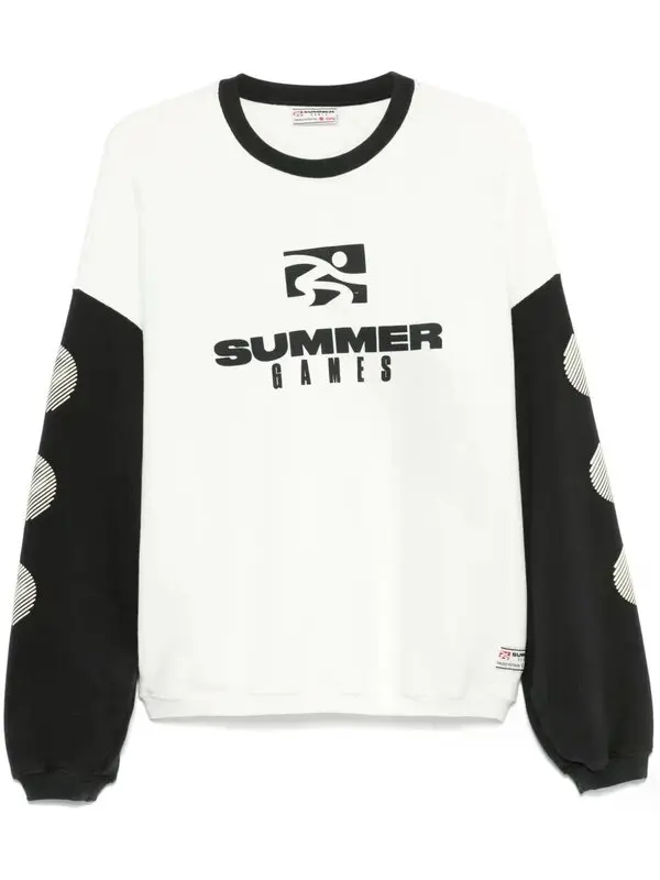 SUMMER GAMES Logo-print Crewneck Sweatshirt - Neutrals