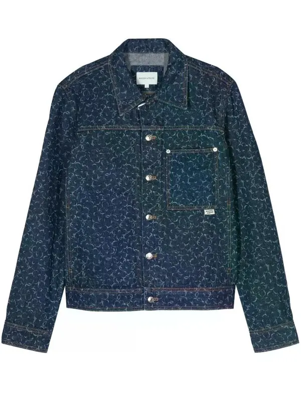 Maison Kitsuné Geometric-patterned Denim Jacket