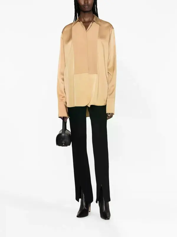 JIL SANDER Satin-finish Panelled Shirt