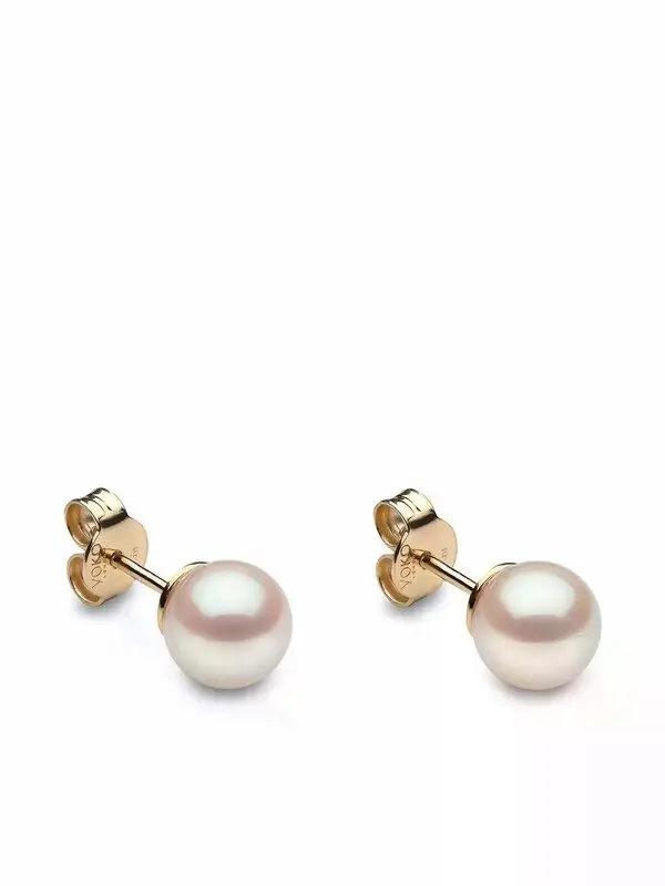Yoko London 18kt Yellow Akoya Pearl Stud Earrings - Gold