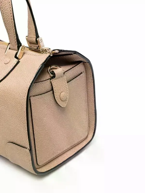 VALEXTRA Grained-texture Leather Tote Bag