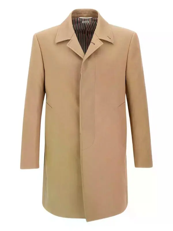 Thom Browne Mac Bal Collar Overcoat - Neutrals