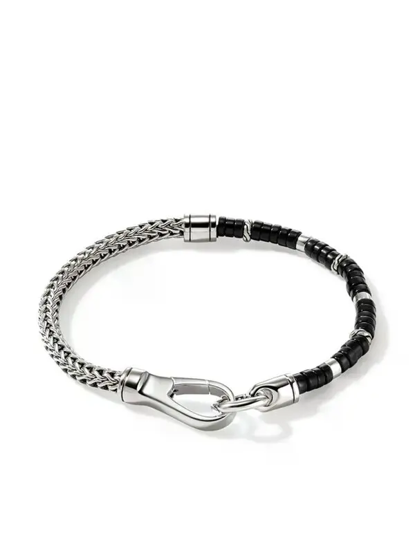 John Hardy Sterling Black Onyx Heishi Bracelet - Silver