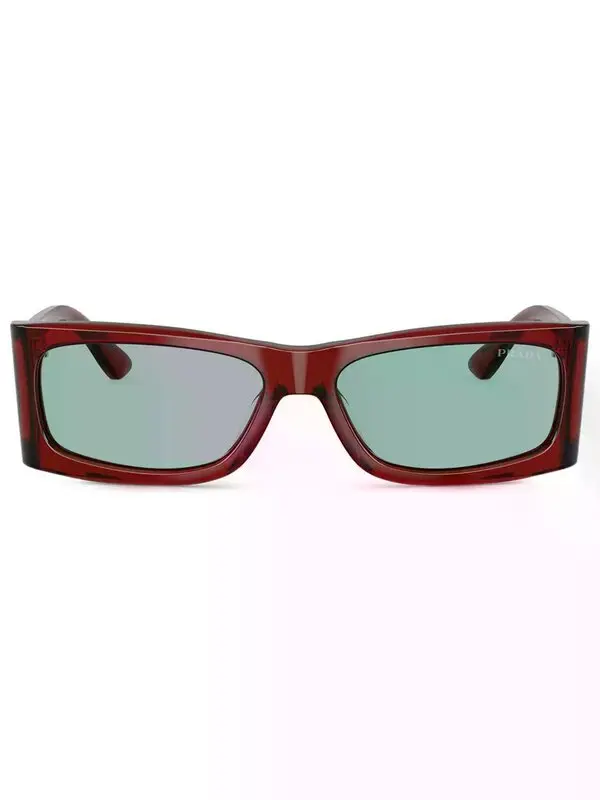 Prada Runway Rectangle Frame Sunglasses - Red