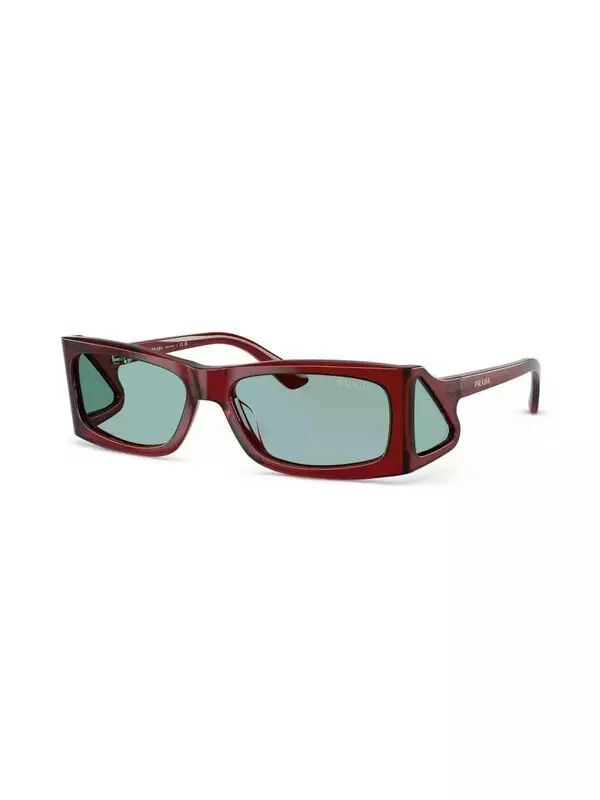 Prada Runway Rectangle Frame Sunglasses - Red