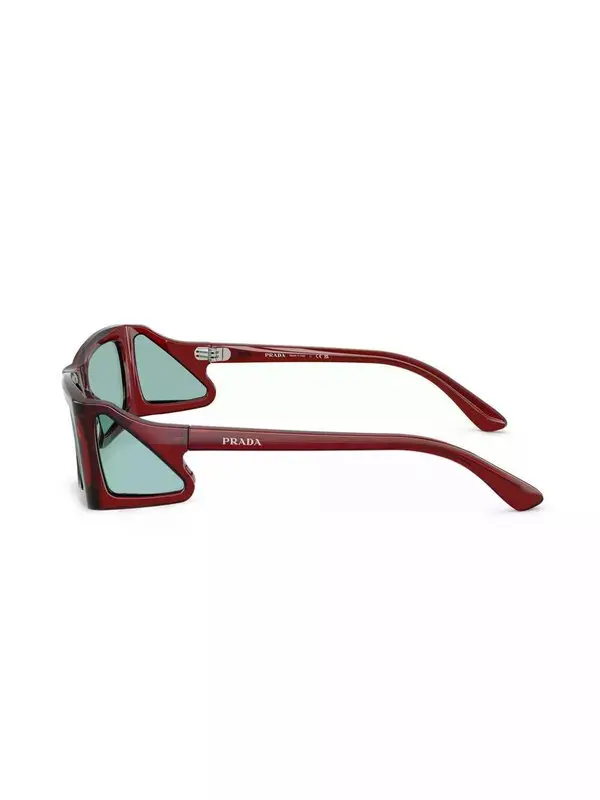 Prada Runway Rectangle Frame Sunglasses - Red