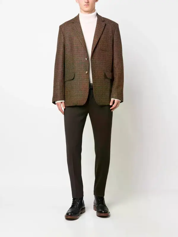 PT TORINO Mid-rise Wool Tailored Trousers - Brown