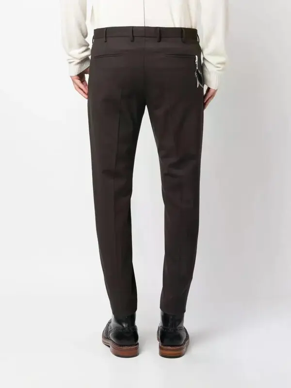 PT TORINO Mid-rise Wool Tailored Trousers - Brown