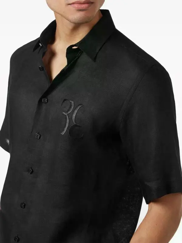 BILLIONAIRE Linen Silver Cut Shirt