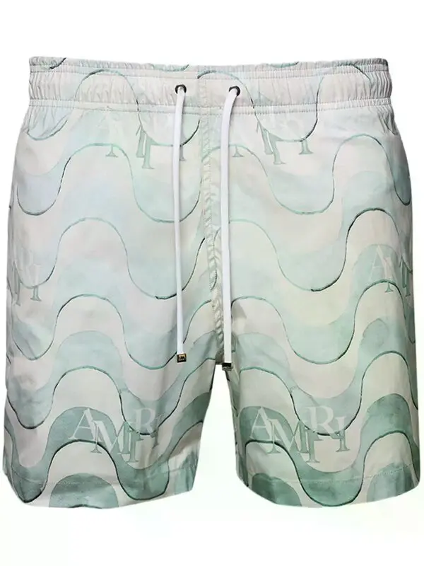 Amiri Graphic-print Swim Shorts - Blue
