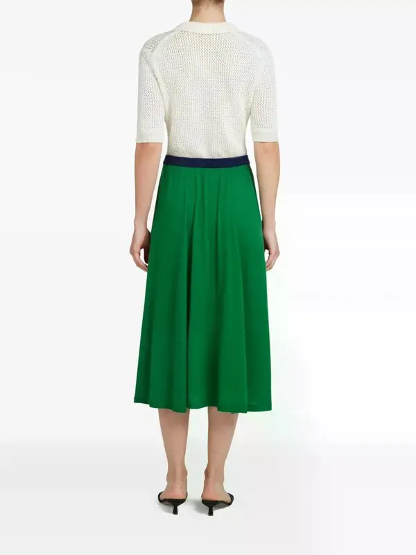 Cashmere In Love Knitted Circle Skirt - Green