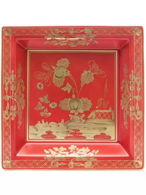 GINORI 1735 Oriente Italiano Rubrum Porcelain Square Plate - Red