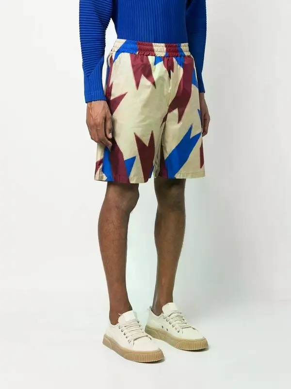 PIERRE-LOUIS MASCIA Abstract-print Silk Shorts