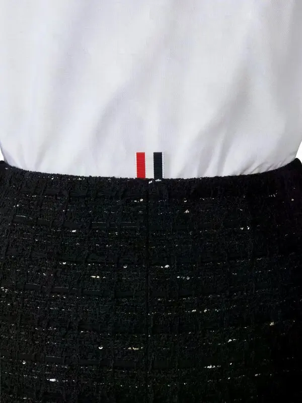 Thom Browne Tweed Pencil Skirt With Rwb Stripe