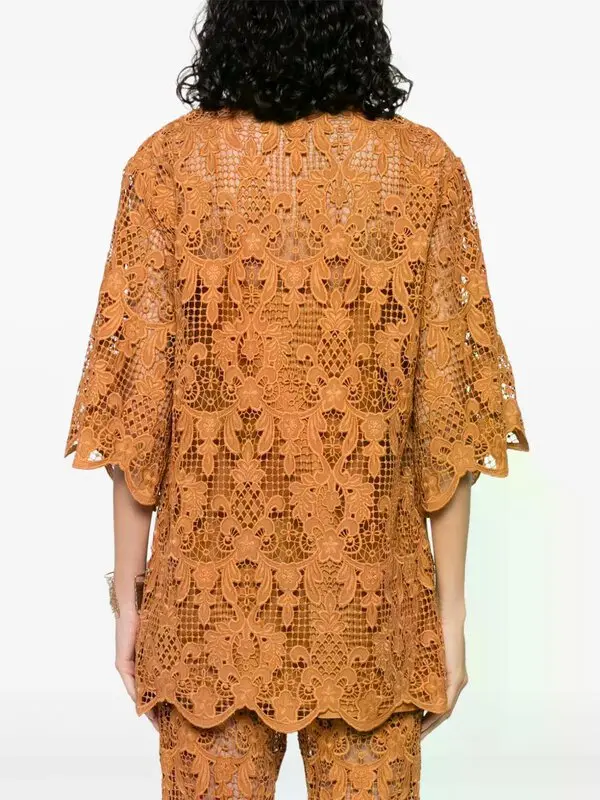 Zimmermann Coco Embroidered Top - Brown
