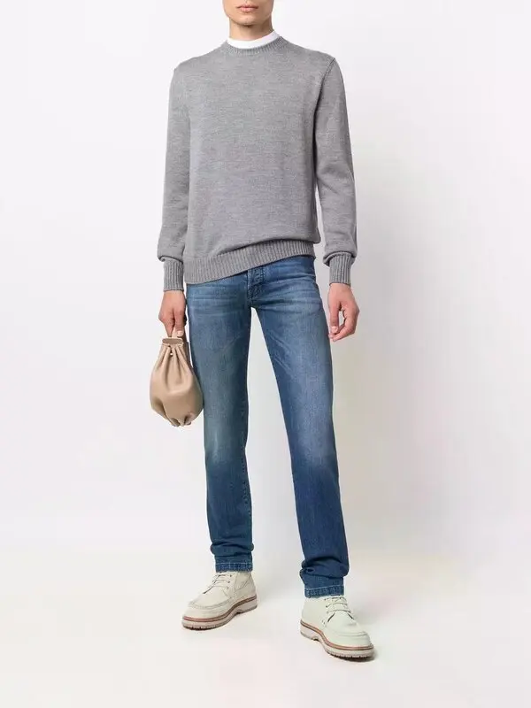 BALLANTYNE Ribbed-knit Wool Jumper - Grey